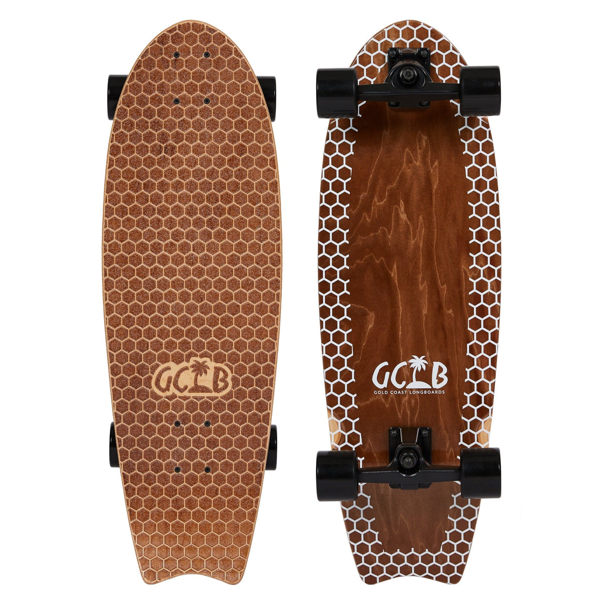 Surf Skate Skateboard 30" - Choc Honeycomb| Laser cut | GCLB – Gold ...